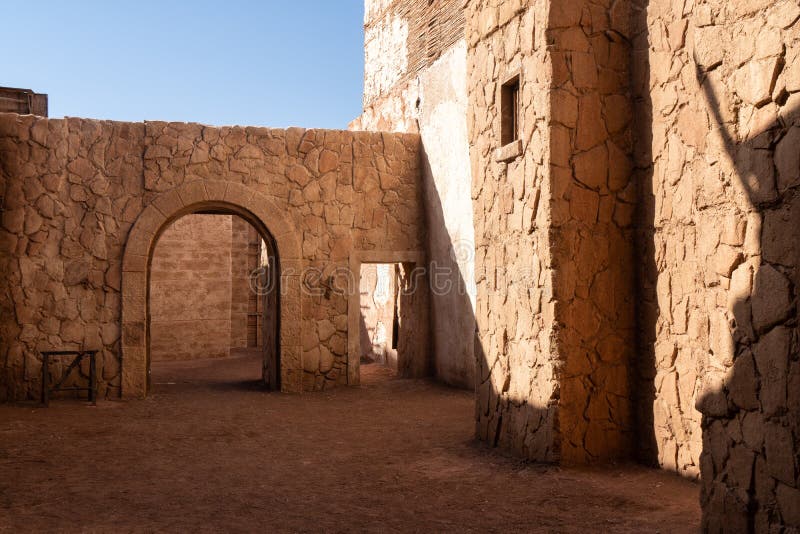 Ancient Fortress Tower in Tangier Town, Morocco Stock Image - Image of ...
