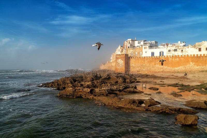 Ancient Fortress Tower in Tangier Town, Morocco Stock Image - Image of ...