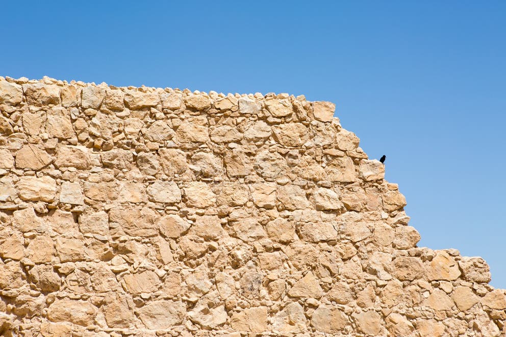 Ancient Fortress Wall Texture with Blue Sky Stock Image - Image of blue ...