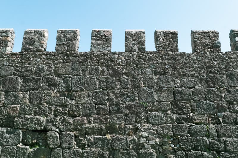 Stone Wall of an Ancient Fortress. Historical Building. Protective ...