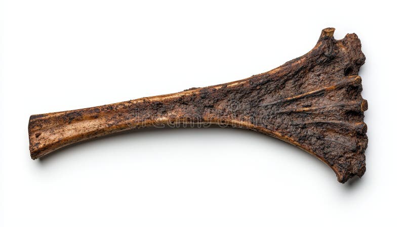 An Ancient Fossilized Bone Detailed Texture White Isolated Background ...