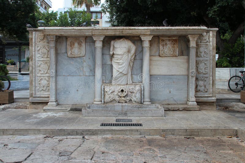 Ancient Fountain (bembo) in Heraklion in Crete (greece) Stock Photo ...