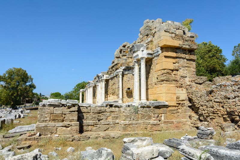 Fountain Nymphaeum in Side. Turkey. Antalya. Alania. Monumental ... Fountain Nymphaeum in Side. Turkey. Antalya. Alania. Monumental ...