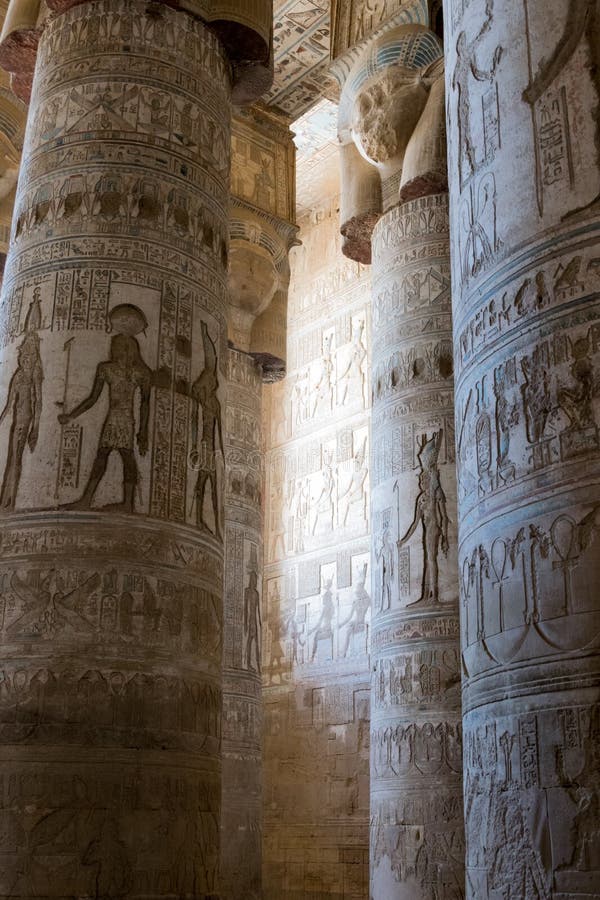 Ancient Fresco on the Columns of the Temple Stock Image - Image of ...