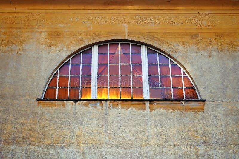 Ancient Fresco Wall with Window Stock Illustration - Illustration of ...