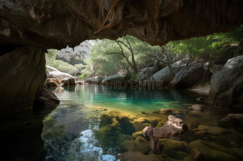 Ancient Freshwater Cave System, with Crystal-clear Water and Delicate ...