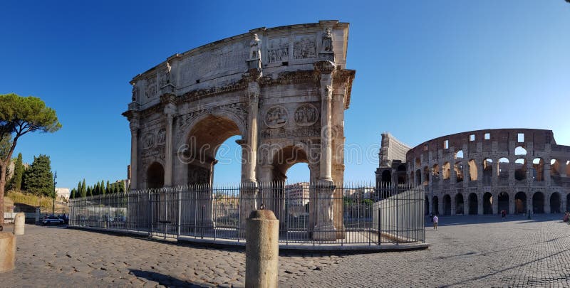 Ancient Gate of Constantine in Rome Stock Illustration - Illustration ...