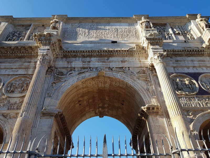 Ancient Gate of Constantine in Rome Stock Image - Image of painting ...