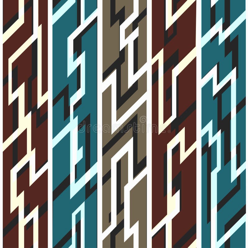 Ancient Geometric Seamless Pattern with Wood Effect Stock Vector ...