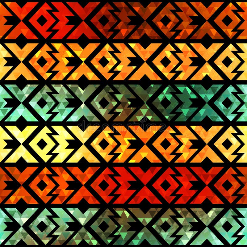 Ancient Geometric Seamless Pattern with Grunge Effect Stock Vector ...