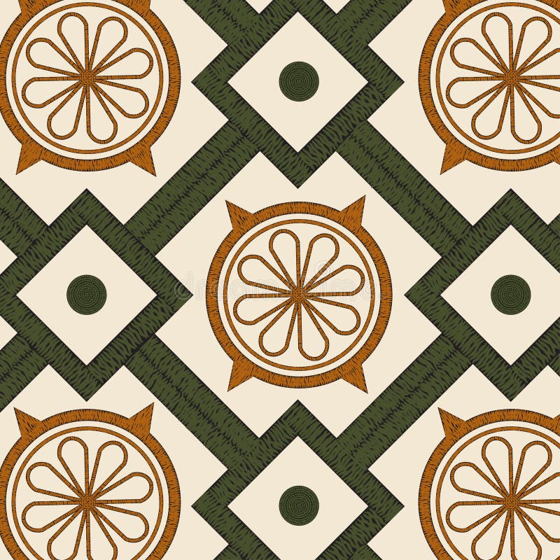 Ancient Geometric Textured Pattern Stock Vector - Illustration of retro ...