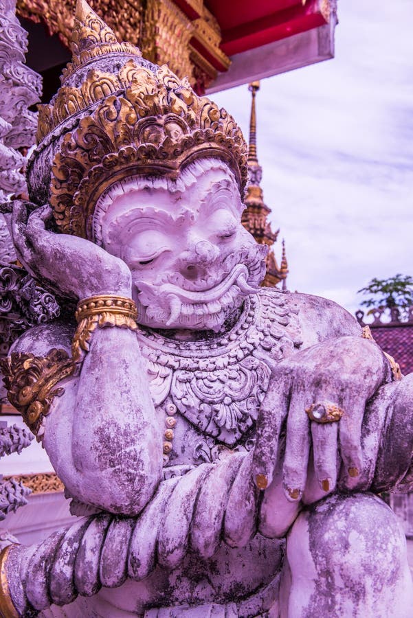 Ancient Giant Statue in Phra that Suthon Mongkhon Khiri Temple Stock ...