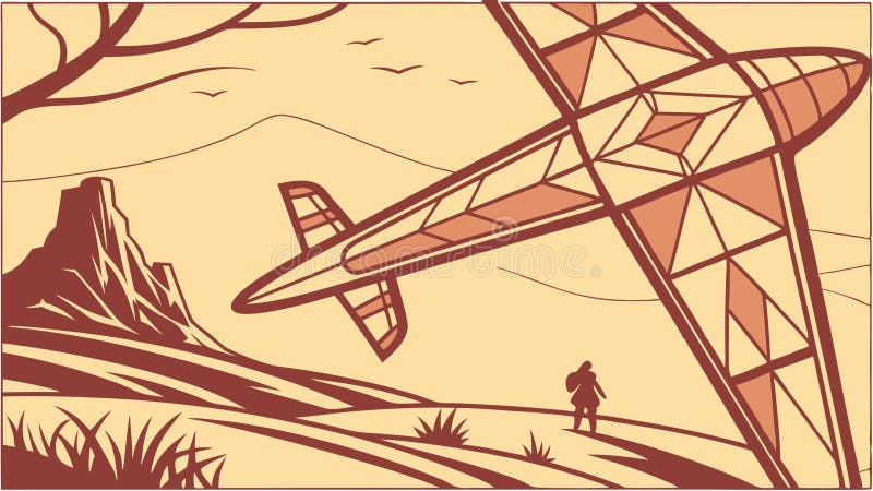 Ancient Glider: Primitive Kite-like Flying Machine, Vector Design ...