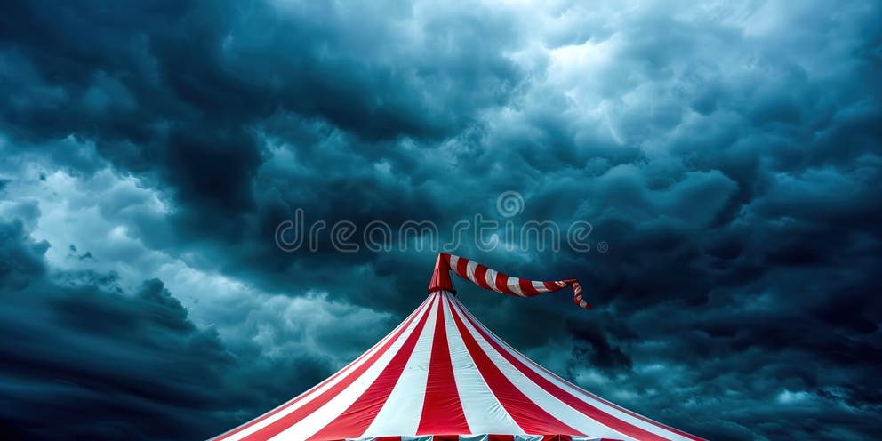 An Ancient Gloomy Circus Under Storm Clouds Stock Image - Image of ...