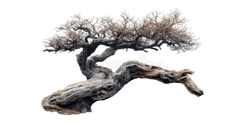 Ancient Gnarled Tree Branch with Twisted Trunk Isolated on Transparent ...