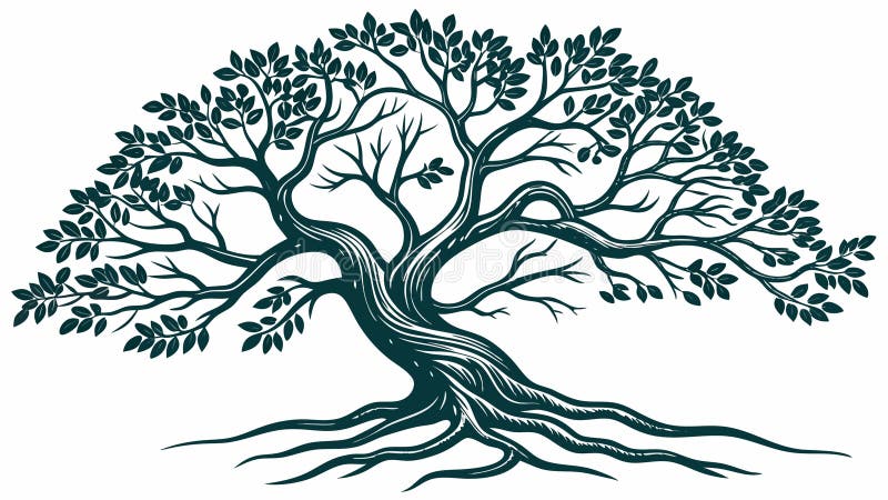 Ancient Gnarled Tree, Symbolizing Wisdom and Enduring Nature, Vector ...