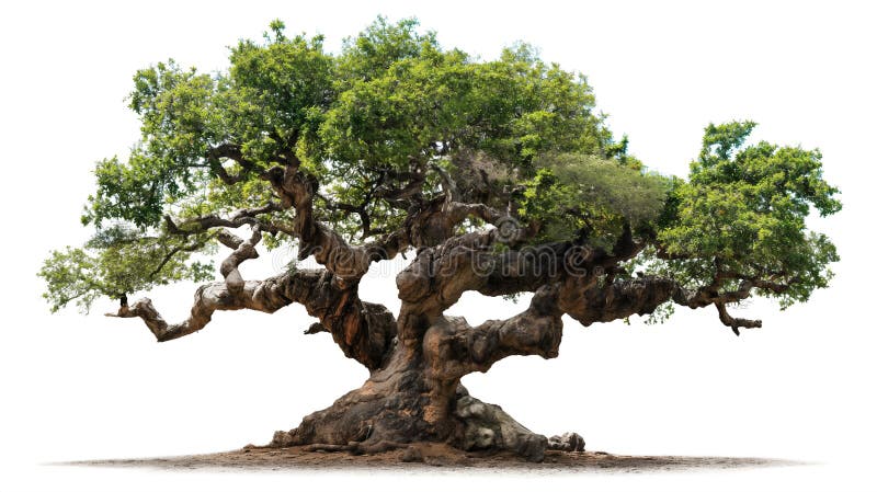 Ancient, Gnarled Olive Tree on a White Background, Its Twisted Trunk ...