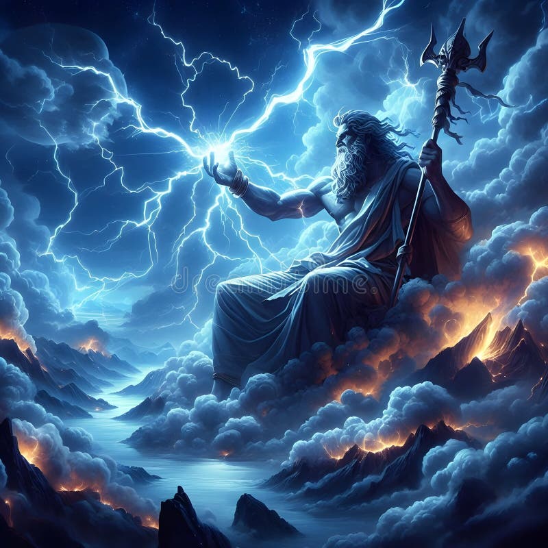 Ancient god Zeus stock illustration. Illustration of sunlight - 367132510