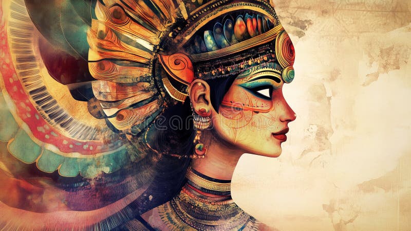 Ancient Goddess in Psychedelic Art Stock Photo - Image of culture ...