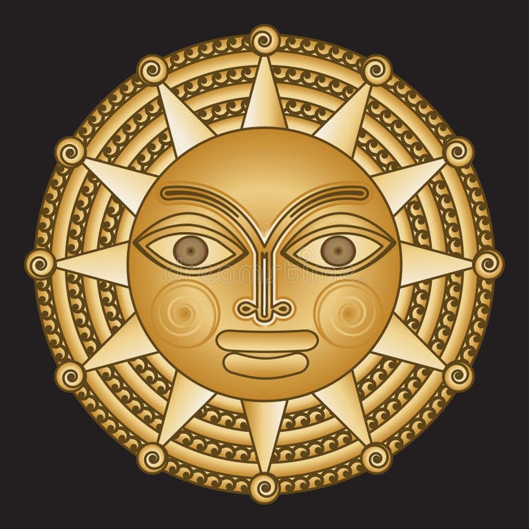 Ancient Gold Medallion Solar Stock Vector - Illustration of locket ...