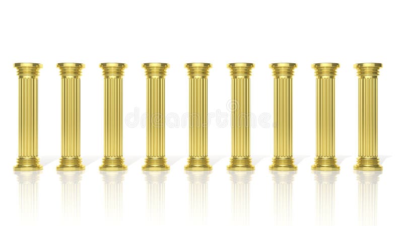 Golden Pillars stock illustration. Illustration of architectural - 438627