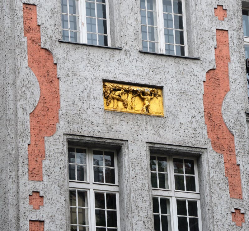 Ancient Golden Monument in Buildings with Red Side Border in Building ...