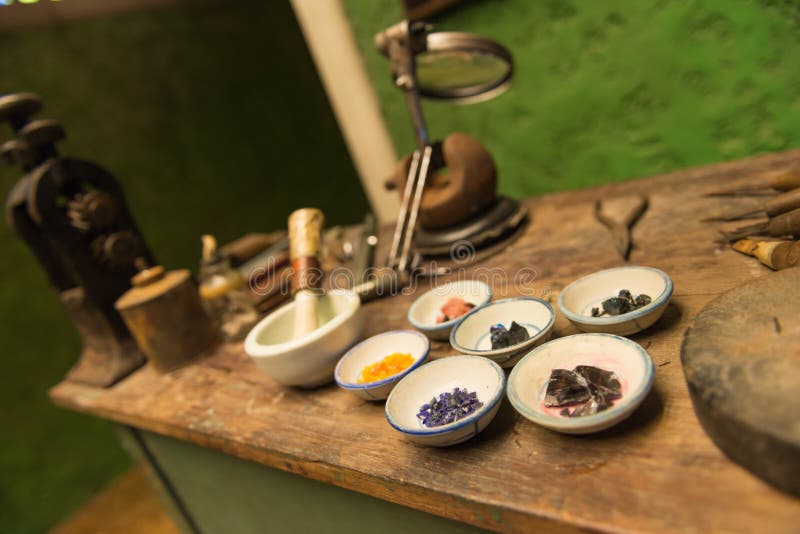Ancient goldsmith workshop stock image. Image of stone - 44050723