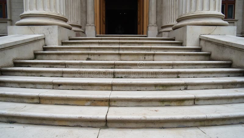 Ancient Government Building Facade with Marble Steps Intricate Columns ...