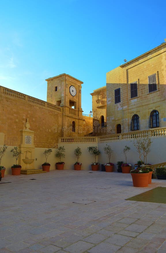 Ancient Gozo Island Architecture Stock Image - Image of stone, blue ...