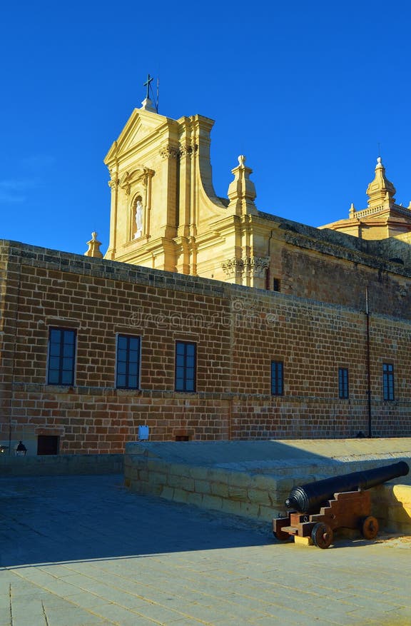 Ancient Gozo Island Architecture Stock Image - Image of cross, stone ...