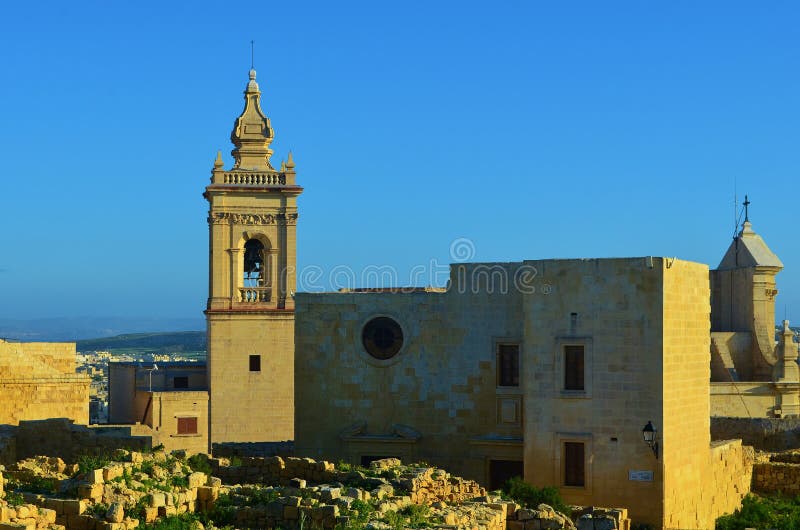 Ancient Gozo Island Architecture Stock Photo - Image of church, malta ...