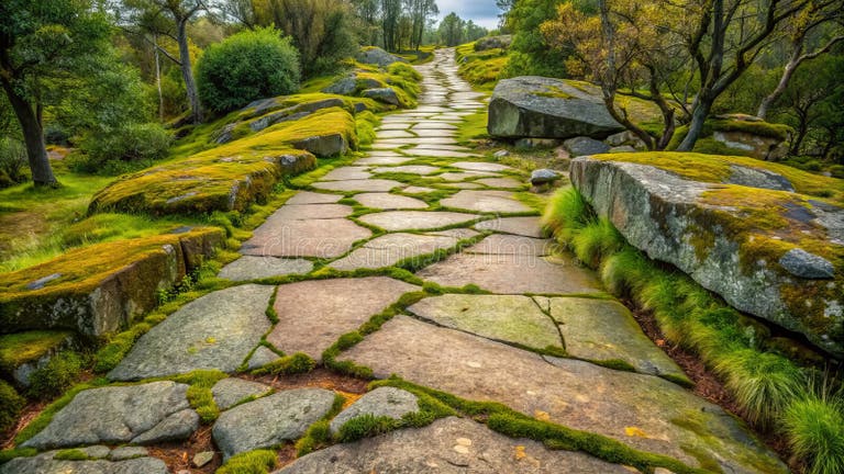 Ancient Granite Path a Prehistoric Journey Unveiled through Weathered ...