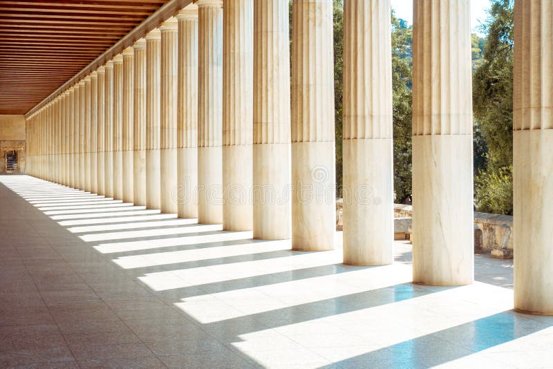 The Ancient Greece Colonnades. Stock Image - Image of legal, antique ...