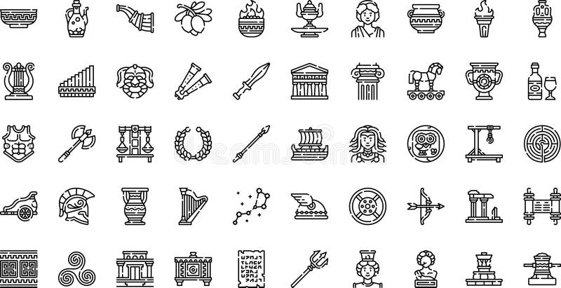 Ancient Greece Icons High-Quality Vector Icons Collection with Editable ...