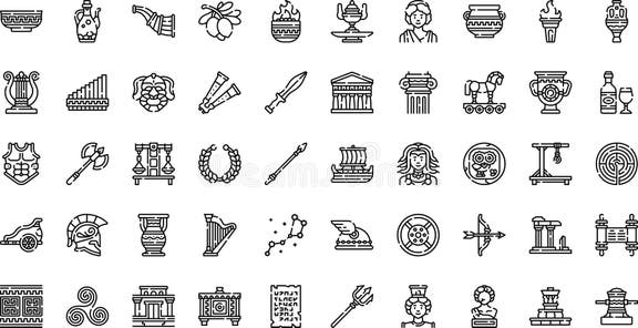 Ancient Greece Icons High-Quality Vector Icons Collection with Editable ...