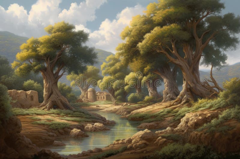 Ancient Greece Landscape. Generate Ai Stock Illustration - Illustration ...