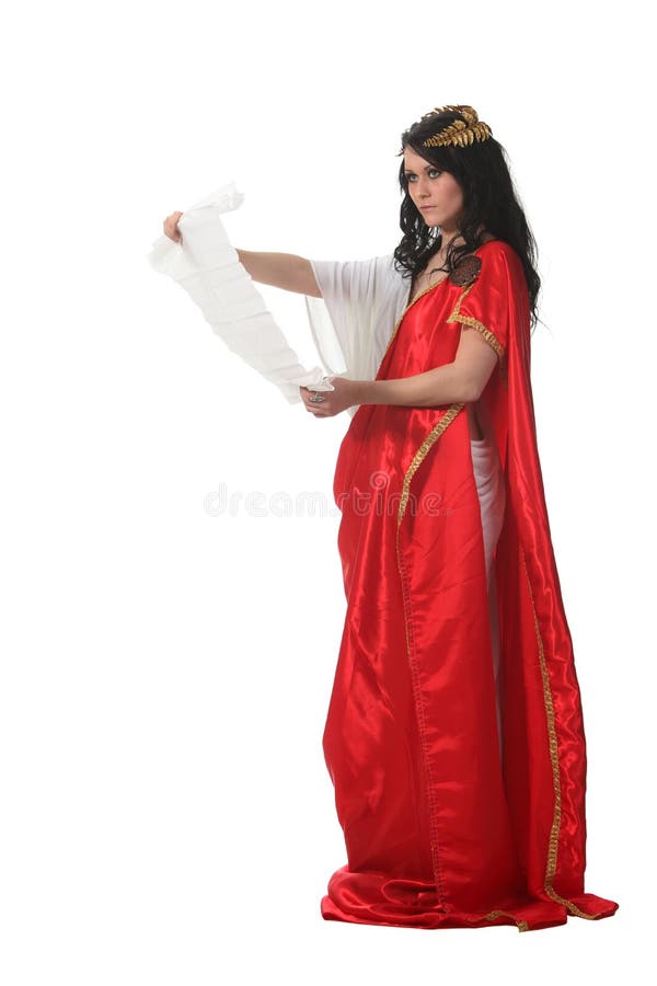 Ancient Greece Woman with a Scroll Stock Image - Image of historical ...