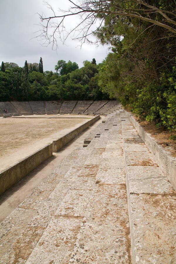 Ancient Greek Acropolis Sports Stadium Stock Image - Image of landmark ...