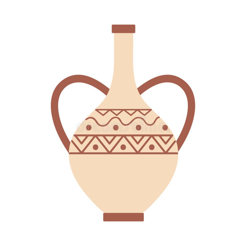 Ancient Greek Amphora Isolated Vector Art Stock Vector - Illustration of ancient, pottery: 419074456