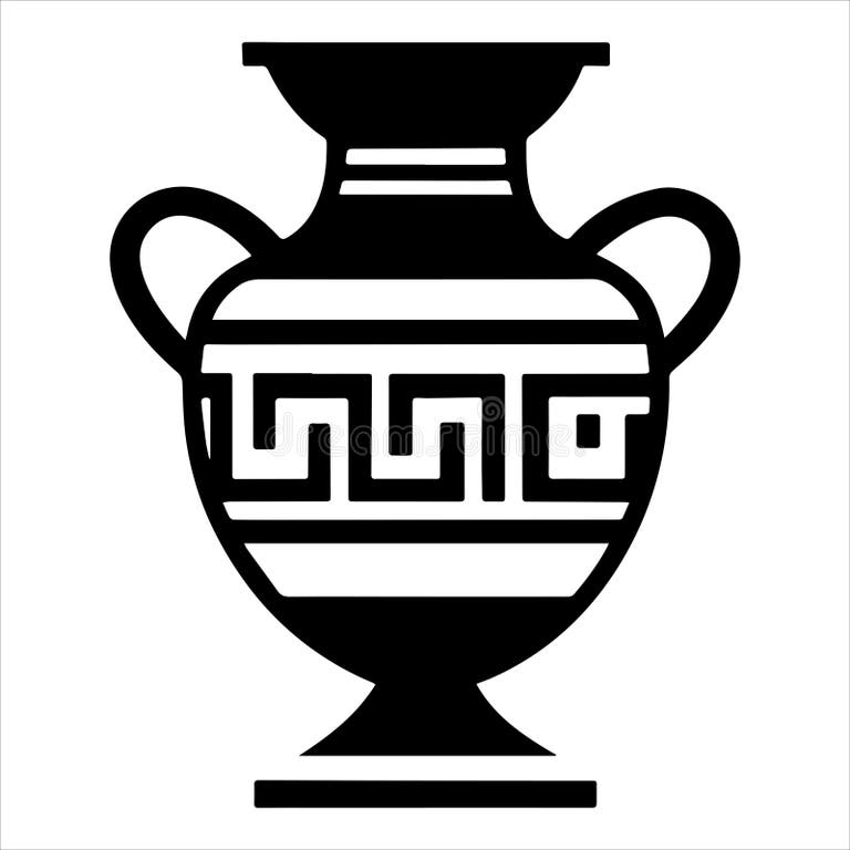 Ancient Greek Amphora Vase Vector Outline Stock Illustrations – 1,076 ...