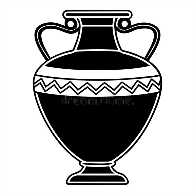 Ancient Greek Amphora Vase Vector Outline Stock Illustrations – 1,076 ...