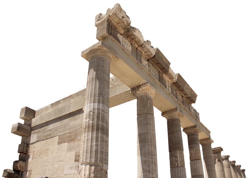 Ancient Greek Antique Temple Facade Ruins and Columns Isolated Stock ...