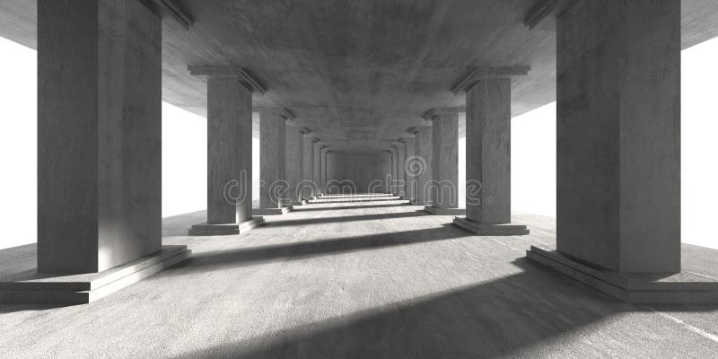 Ancient Greek Architecture Inspired Hallway with Dramatic Light and ...