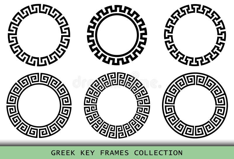 Ancient Greek Black Frames Patterns, Set of Antique Borders from Greece ...