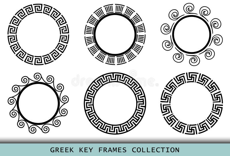 Ancient Greek Black Frames Patterns, Set of Antique Borders from Greece ...