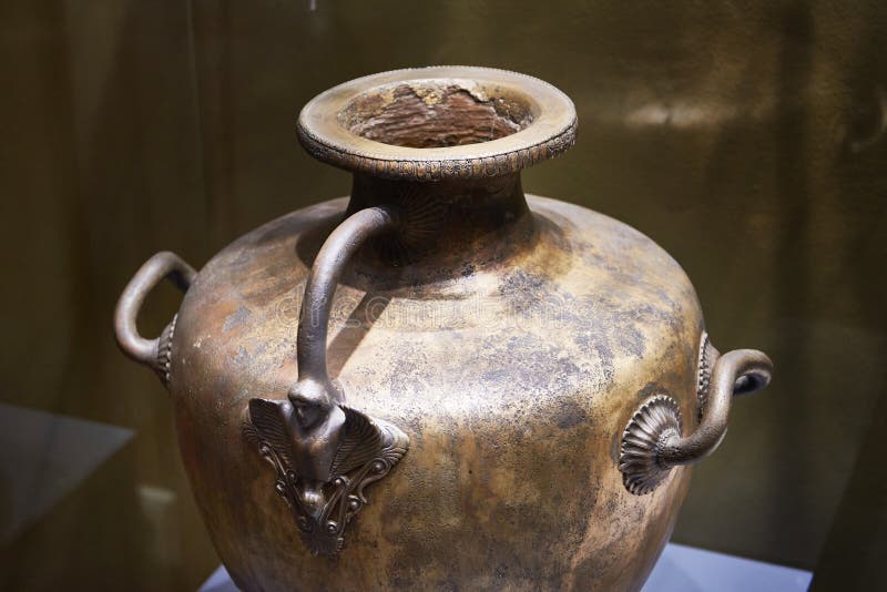 Ancient Bronze Water Vessel Stock Photo - Image of large, earthen ...
