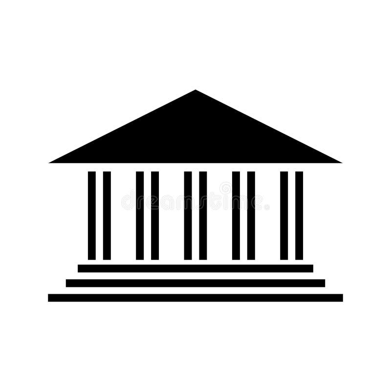 Ancient Greek Building Icon Image Stock Vector - Illustration of front ...