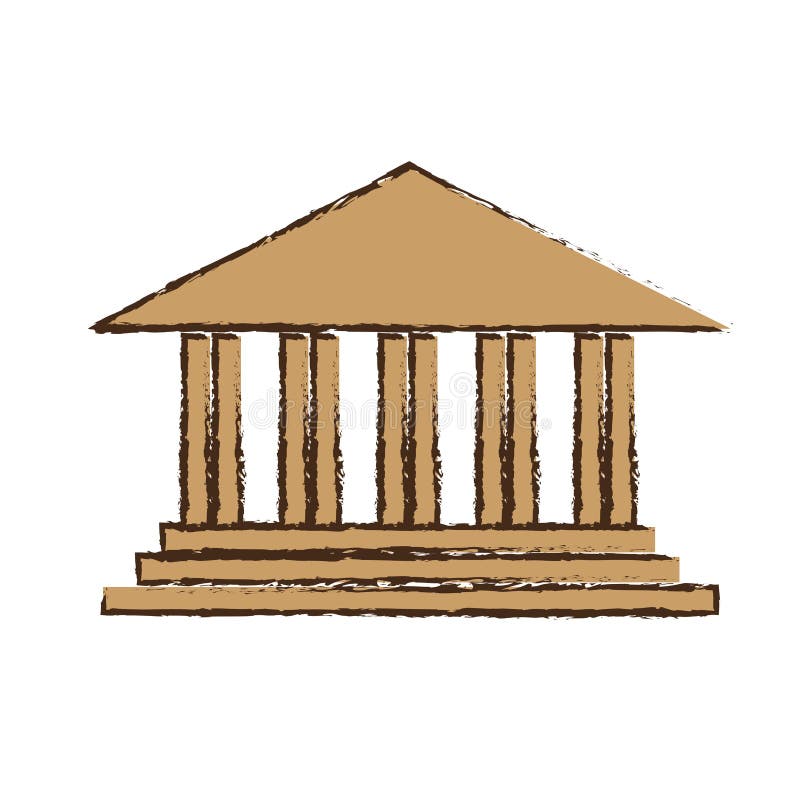 Ancient Greek Building Icon Image Stock Vector - Illustration of ...