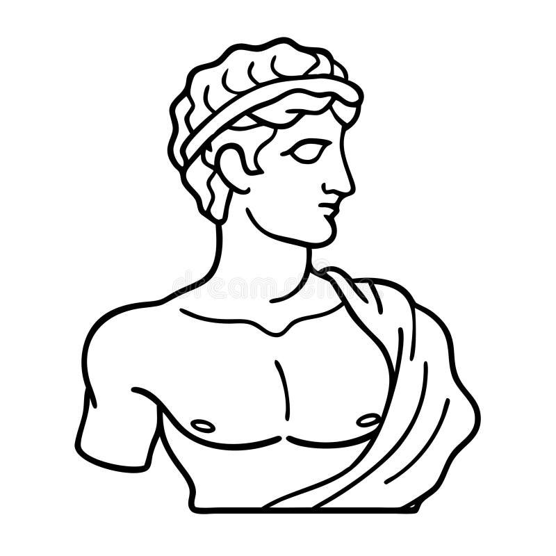 A Greek Statue Illustration Showcasing Elegance and Grandeur, an Awe ...