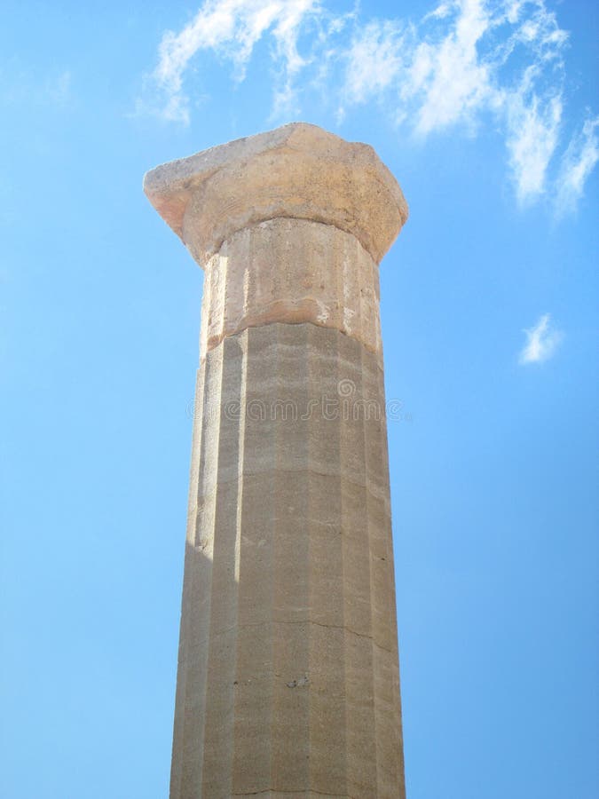 Ancient Greek Columns in Front of the Wall Ruins - Philippi - Greece ...